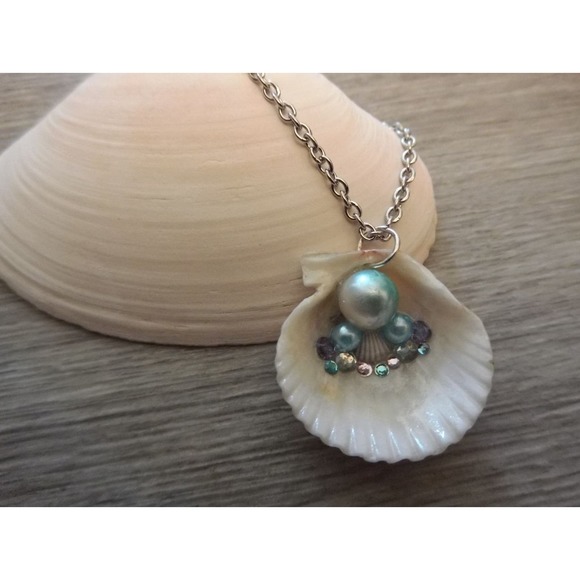 Handmade | Jewelry | Princess Mermaid Pastel Jeweled Necklace | Poshmark